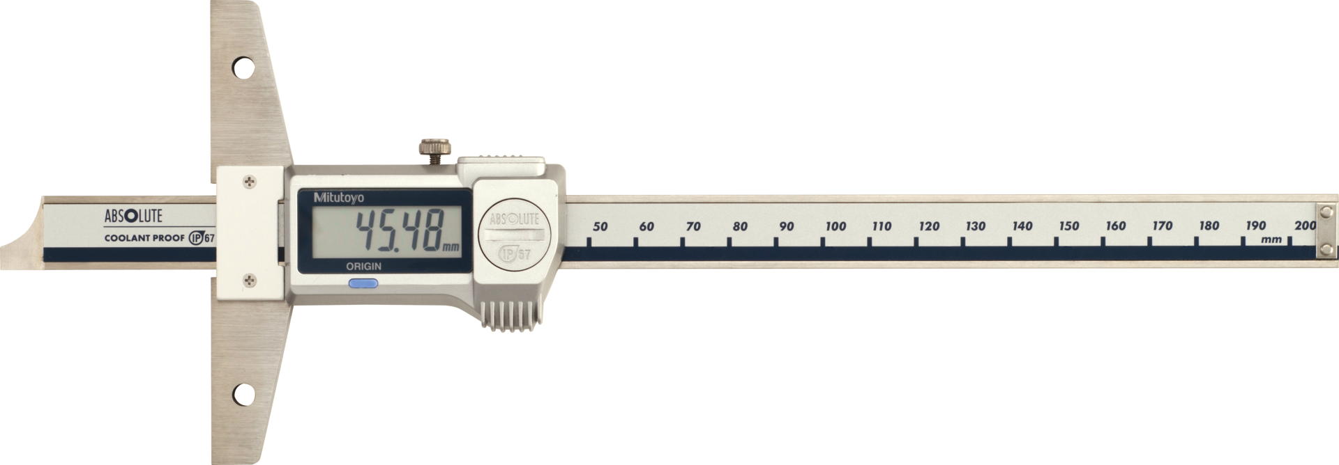 Tiefenmessschieber Digital IP 67 ABSOLUTE Digimatic mit gerader ...